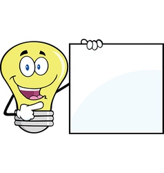 Light bulb holding a sign Royalty Free Vector Image