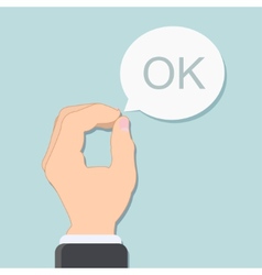 Hand showing ok sign Royalty Free Vector Image