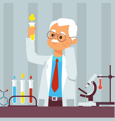 Old science and chemistry infographic laboratory Vector Image