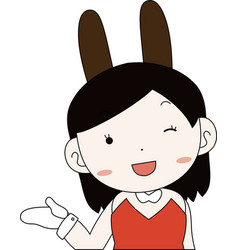 Pop cute pose bunny girl upper body Royalty Free Vector