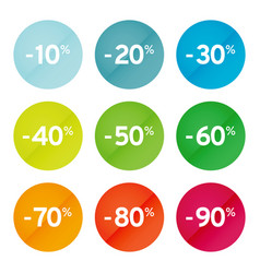 Download icons colored stickers set Royalty Free Vector