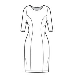 Dress princess line technical fashion Royalty Free Vector