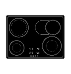 3d realistic gas stove top view Royalty Free Vector Image