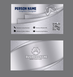 Silver embossed effect visiting card business card