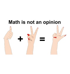 The math does not lie One plus two equals three Vector Image