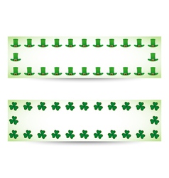 Saint patrick day border with green and gold four Vector Image