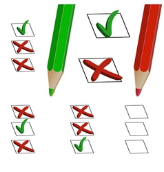 Check mark stickers set Royalty Free Vector Image