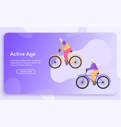 Banner active age concept Royalty Free Vector Image