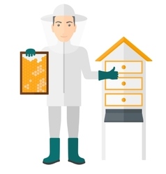 Set of cute beekeeper cartoon Royalty Free Vector Image