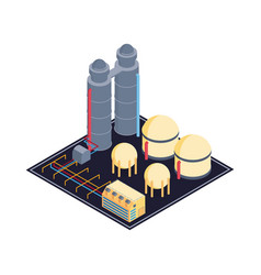 Isometric oil barrels with falling graph Vector Image
