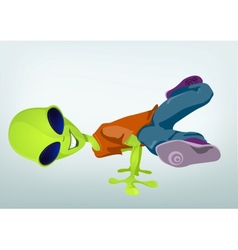 Cartoon Break dance alien Royalty Free Vector Image