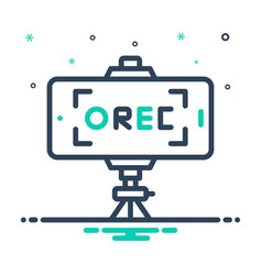 Recording sign icon red logo camera video Vector Image