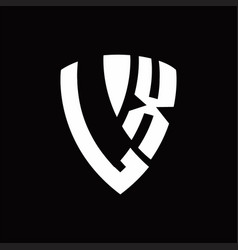 Lx logo monogram with emblem shield shape design Vector Image