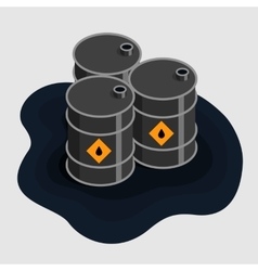 Isometric oil barrels with falling graph Vector Image
