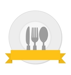 Plate and silverware Royalty Free Vector Image