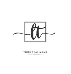T l tl initial letter handwriting and signature Vector Image