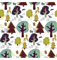 Winter forest seamless pattern Royalty Free Vector Image