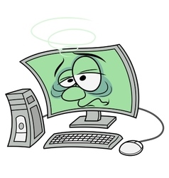 Cartoon frustrated sad depressed or sick man Vector Image