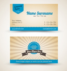 Retro business card Royalty Free Vector Image - VectorStock