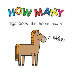 Cartoon horse counting game for kids Royalty Free Vector