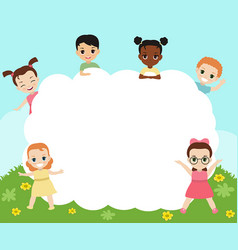 Group of happy children Royalty Free Vector Image