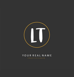 T l tl initial letter handwriting and signature Vector Image