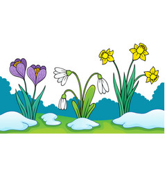 Early spring flowers theme image 2 Royalty Free Vector Image