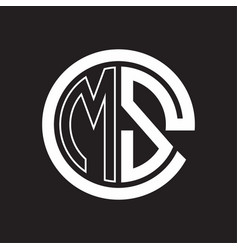 Ms initial logo linked circle monogram Royalty Free Vector