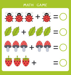 Educational math game for kids Royalty Free Vector Image