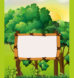 Board template with forest in background Vector Image