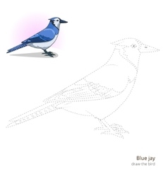 Eurasian jay bird coloring book Royalty Free Vector Image