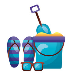 Bucket and shovel pineapple tropical summer Vector Image