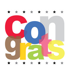 Congrats text design Royalty Free Vector Image