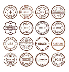 Green grunge oval stamp set Royalty Free Vector Image