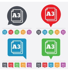 Paper size a3 standard icon document symbol Vector Image