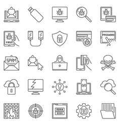 Hacking icons set Royalty Free Vector Image - VectorStock