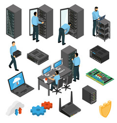 Data center icon set Royalty Free Vector Image
