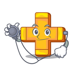 Doctor character line draw symbol plus sign Vector Image