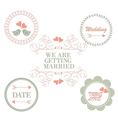 Wedding decoration set Royalty Free Vector Image