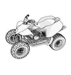 Quad bike atv drawing on a white background Vector Image