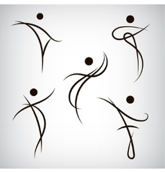 Set of figure line silhouette logos human Vector Image