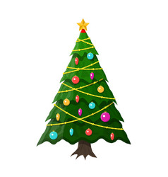 Christmas tree decorated Royalty Free Vector Image