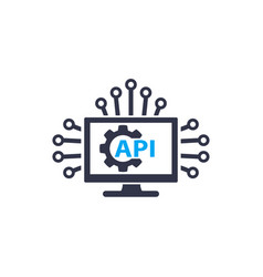 Api and software integration icon on white Vector Image