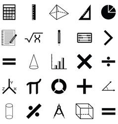 Math icon set Royalty Free Vector Image - VectorStock
