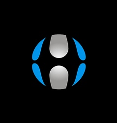 Abstract technology blue logo Royalty Free Vector Image