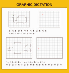 Graphic dictation educational games for kids Vector Image