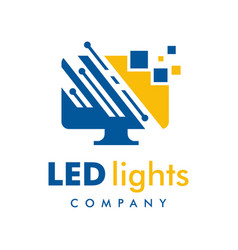 Monitor technology logo design template Royalty Free Vector