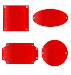 Metal 3d red shield Royalty Free Vector Image - VectorStock