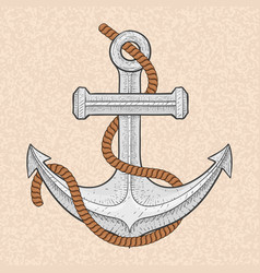 Realistic Anchor With Rope Royalty Free Vector Image