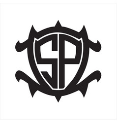 Sp initial logo linked circle monogram Royalty Free Vector